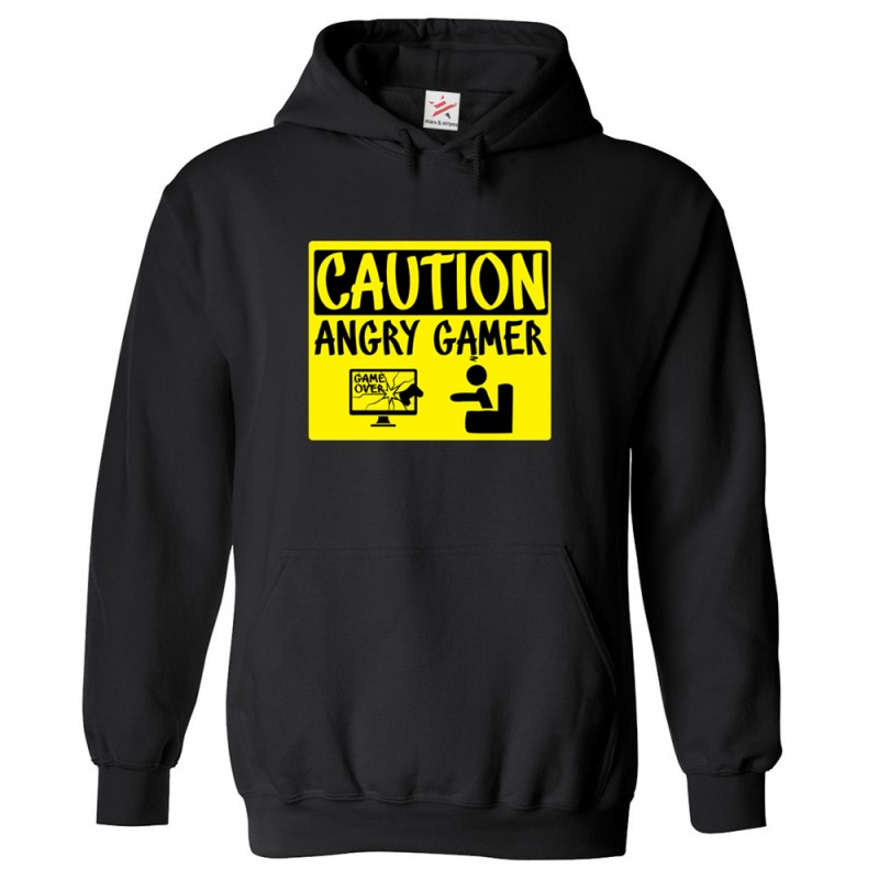 Caution Angry Gamer Hoodie