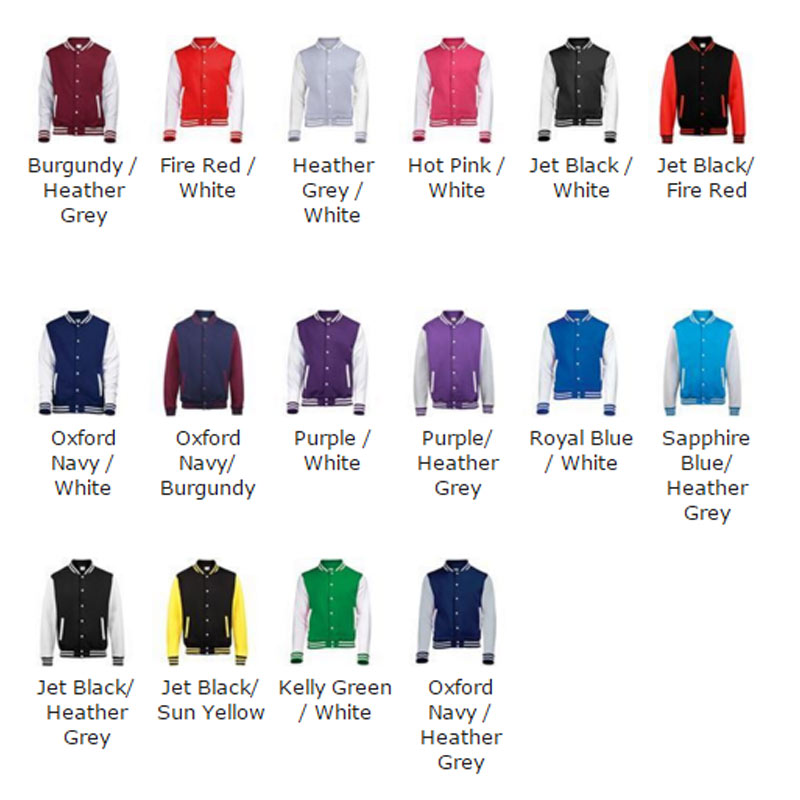 Personalised Front left breast Varsity jacket initials